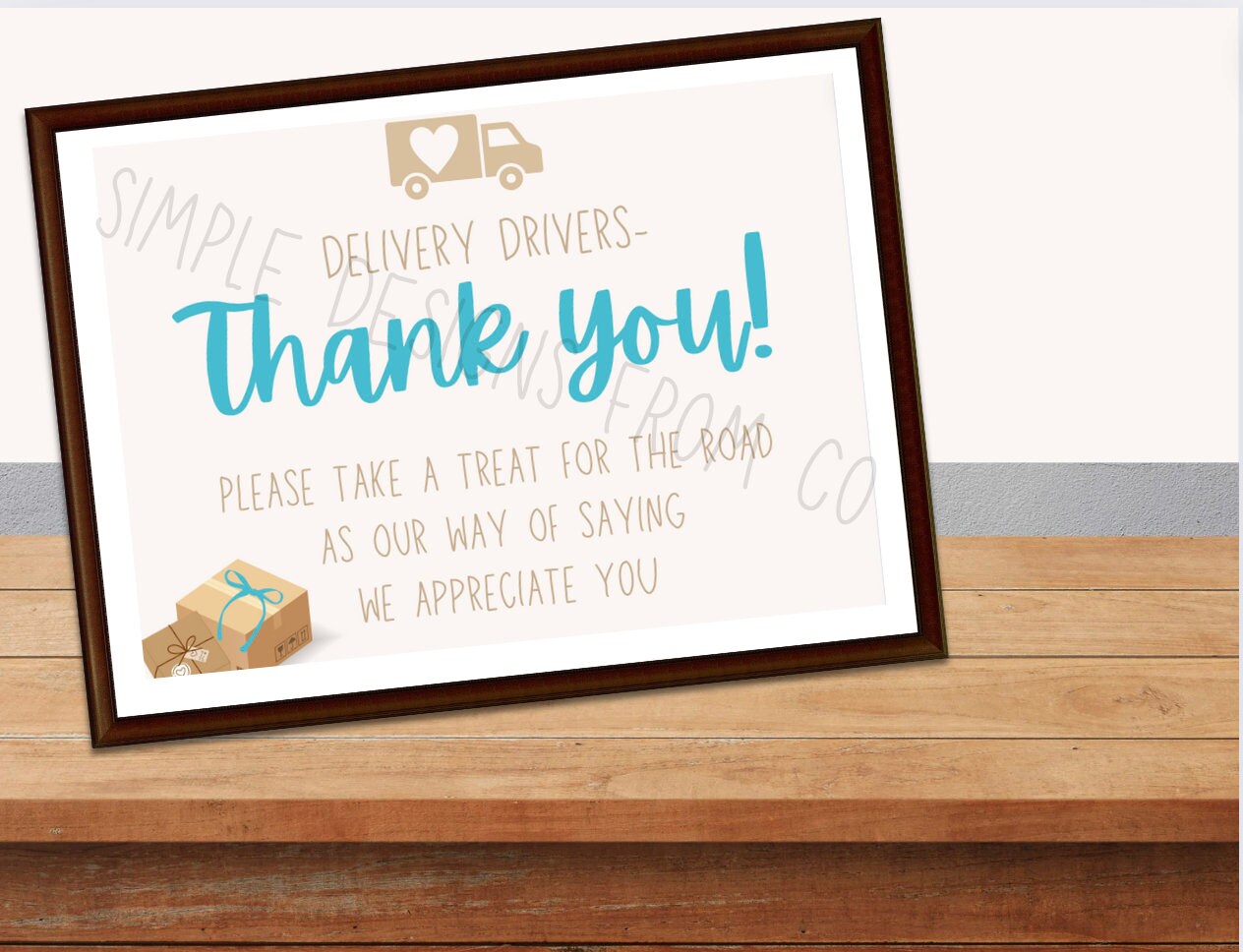 Delivery Driver Thank You Sign, Delivery Driver Snack Sign, Delivery ...