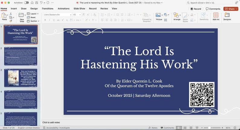 The Lord is Hastening His Work by Elder Quentin L. Cook October 2025 ...