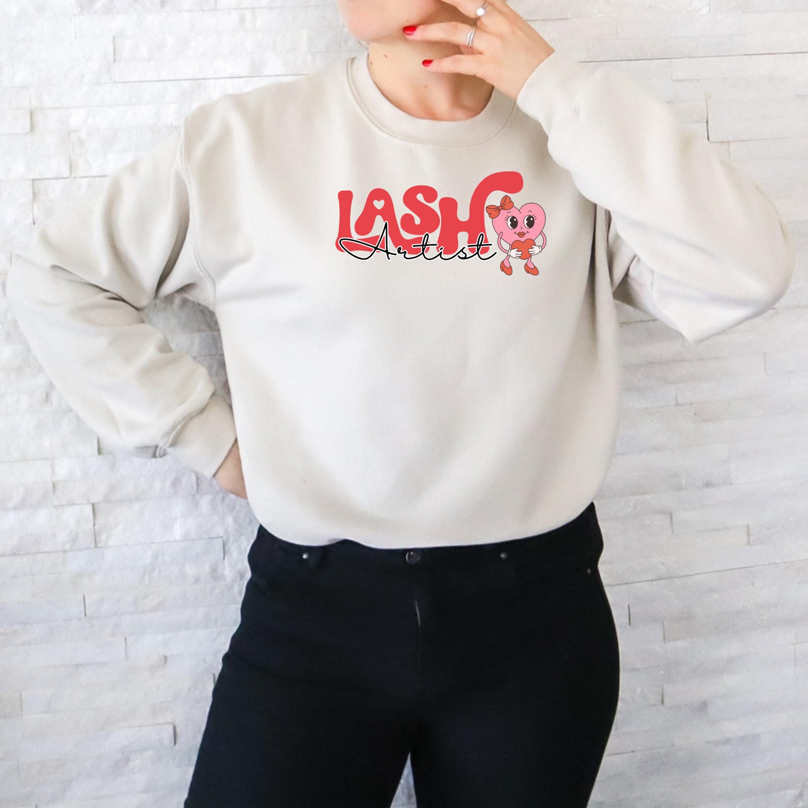 Lash Boss Lash Artist Crewneck Sweatshirt For Lash Tech Eyelash