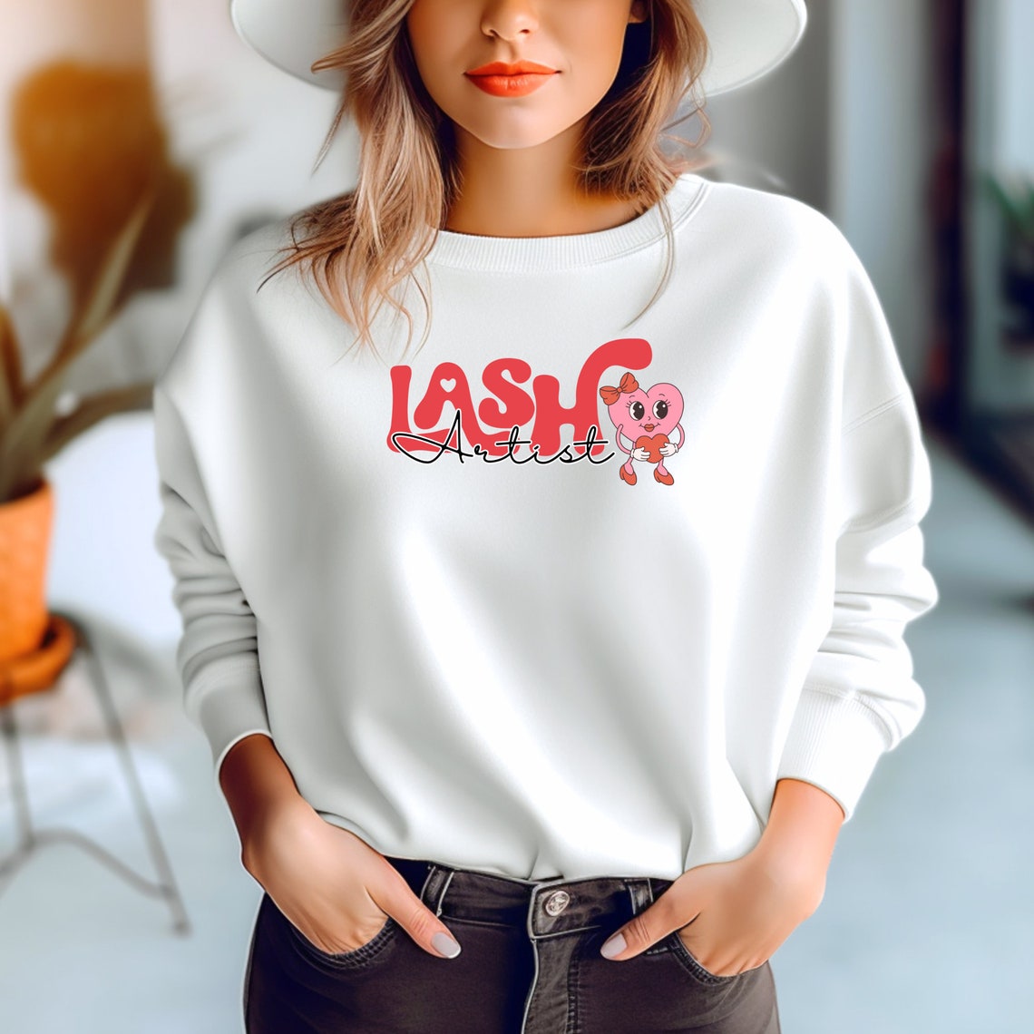 Lash Boss Lash Artist Crewneck Sweatshirt For Lash Tech Eyelash