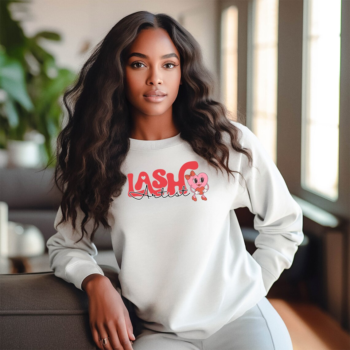 Lash Boss Lash Artist Crewneck Sweatshirt For Lash Tech Eyelash
