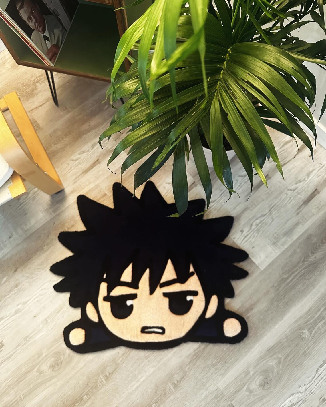 Handmade Megumi Fushiguro Tufted Rug, Anime Rug, Personalized Floor ...