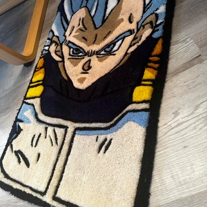 Handmade Vegeta Tufted Rug, Dragon Ball Rug, Anime Rug, Dragon Ball Z ...