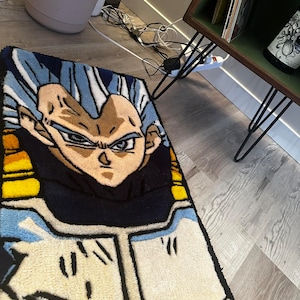 Handmade Vegeta Tufted Rug, Dragon Ball Rug, Anime Rug, Dragon Ball Z ...