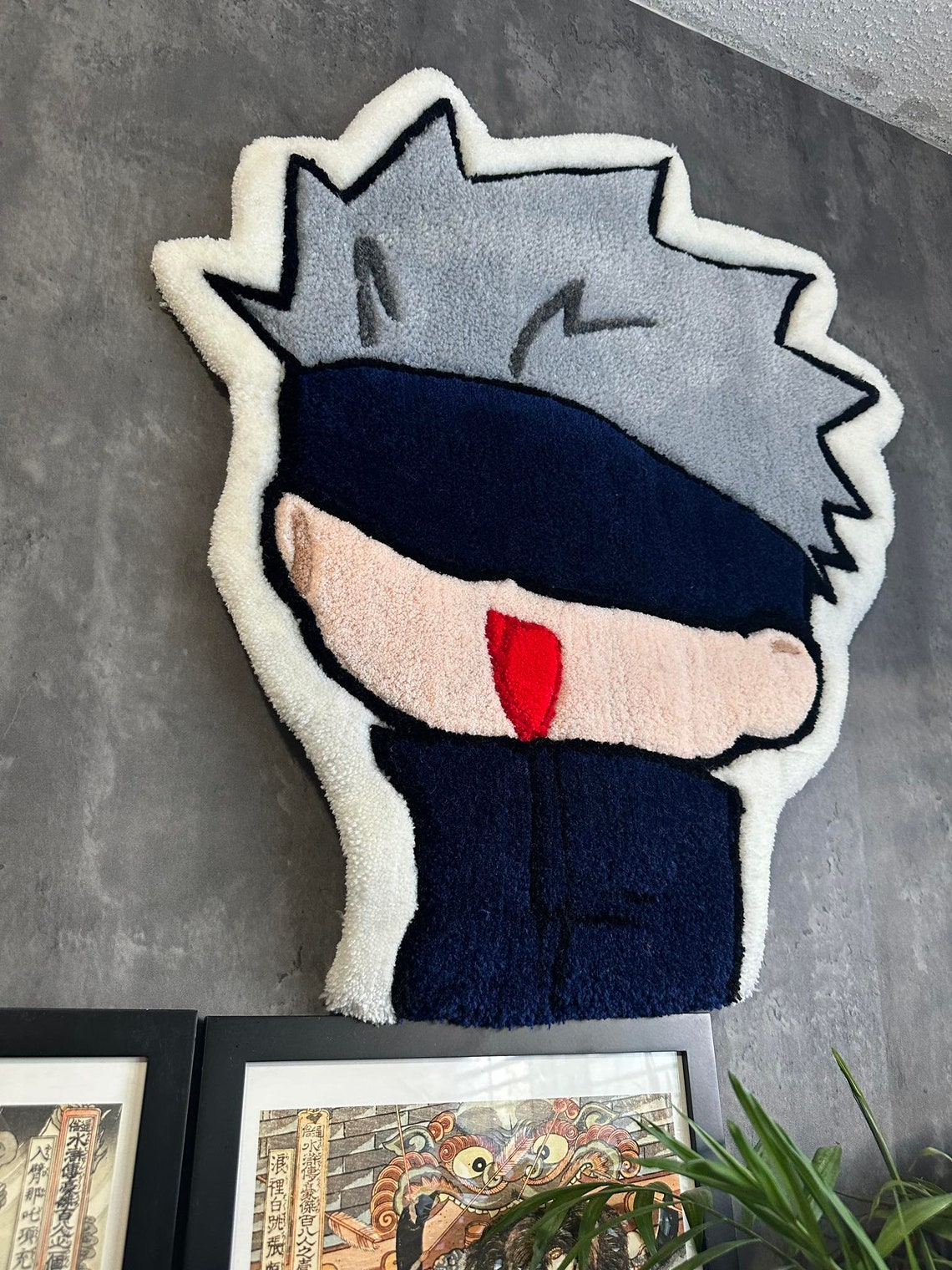 Handmade Megumi Fushiguro Tufted Rug, Anime Rug, Personalized Floor ...