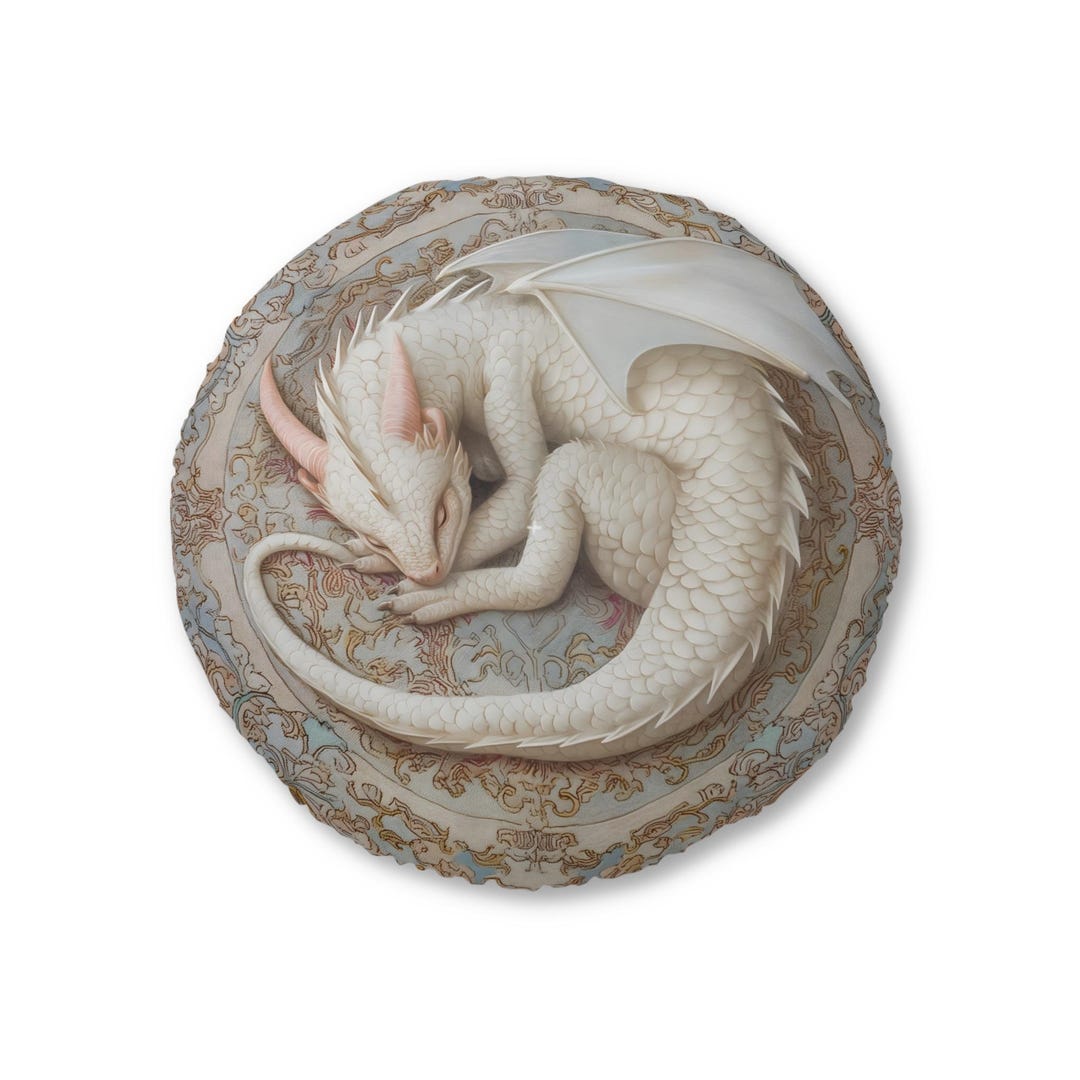 Baby Albino Dragon 26" Tufted Floor Pillow - Etsy