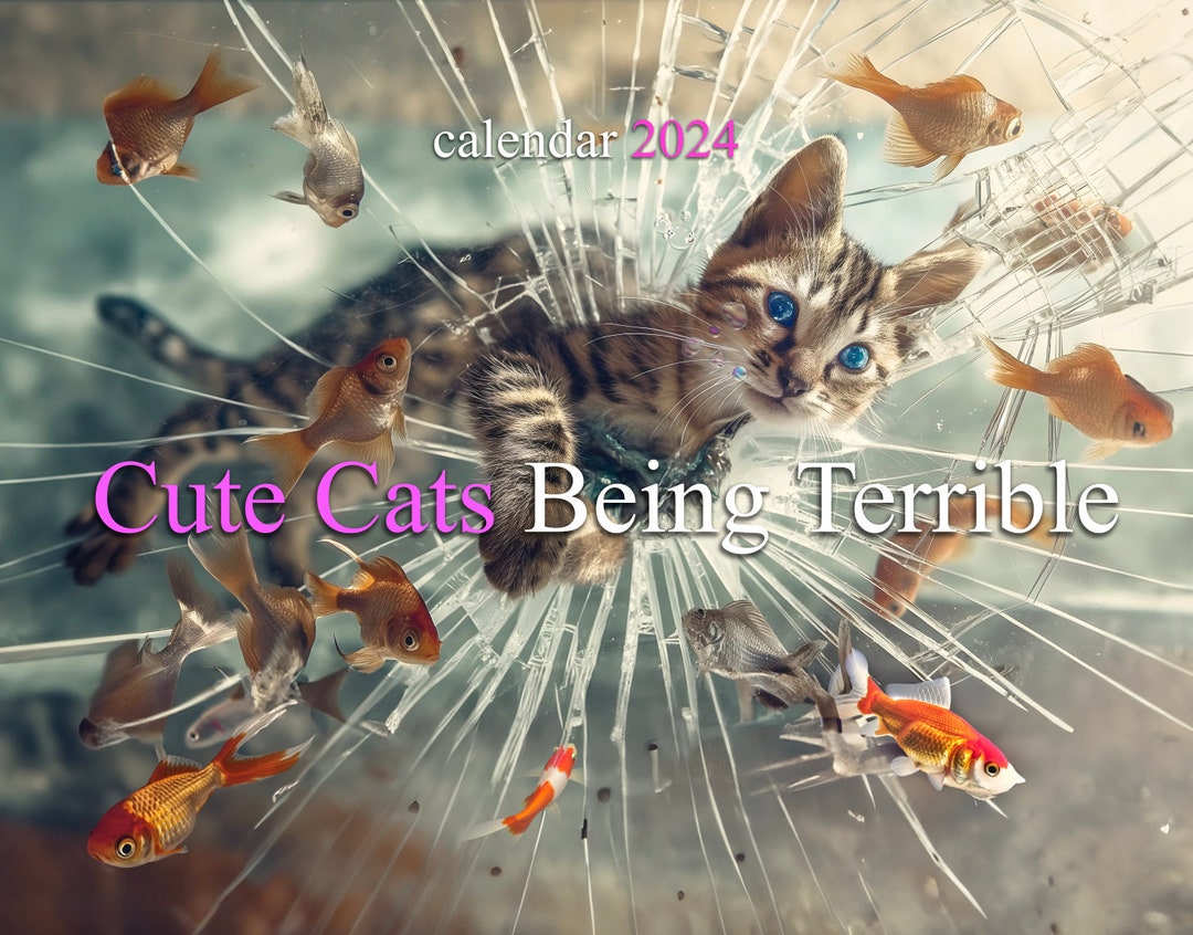 Cute Cats Being Terrible 2024 Calendar - Etsy
