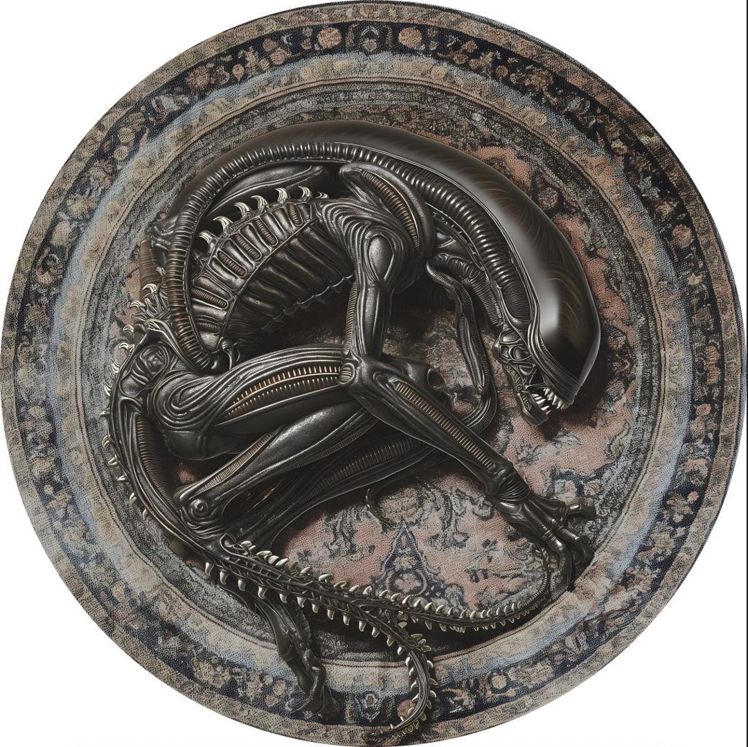 ALIEN Xenomorph Tassel Round Rug - Etsy