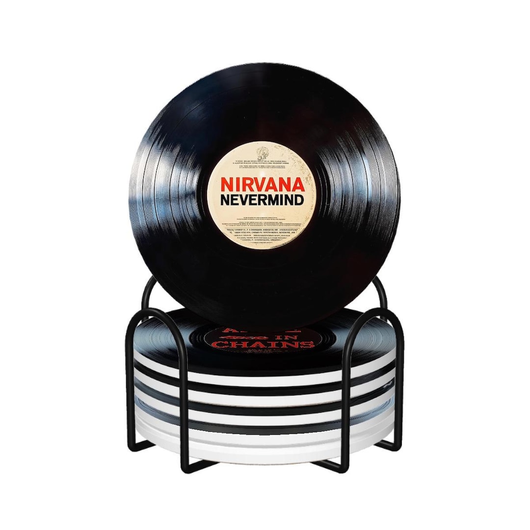 90s Grunge Vinyl Record Round Ceramic Coasters (set of 6) - Etsy