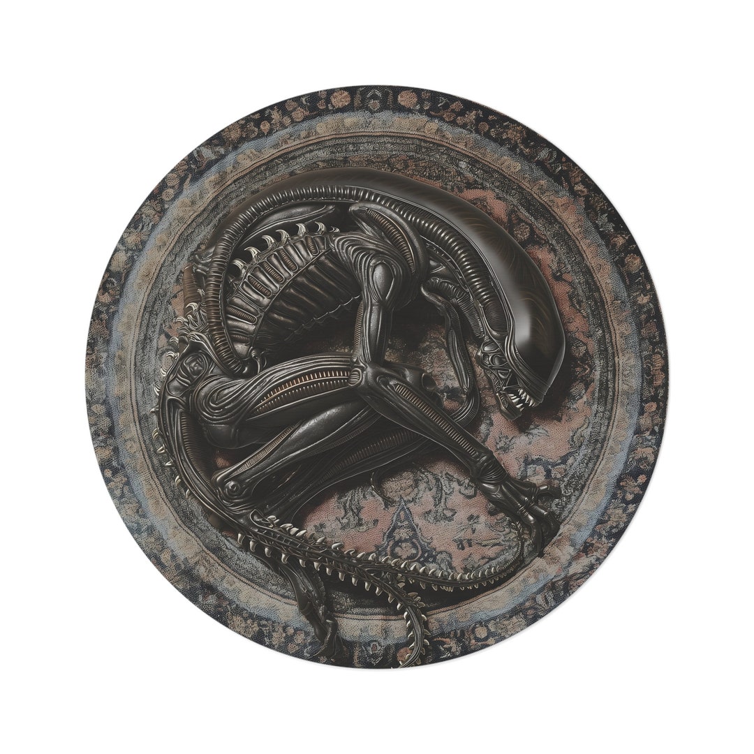 60" Round Rug: Sleeping Xenomorph Alien - Etsy