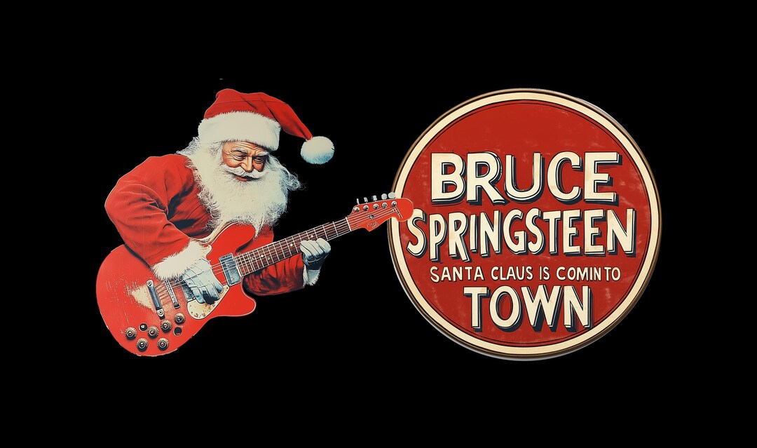 Bruce Springsteen Santa Claus is Comin to Town 11oz Black Ceramic Mug ...