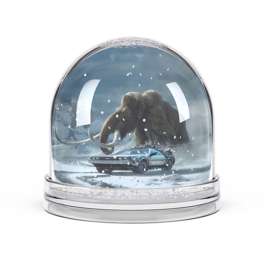 Back to the Future Delorean Racing Through the Ice Age Snow Globe - Etsy