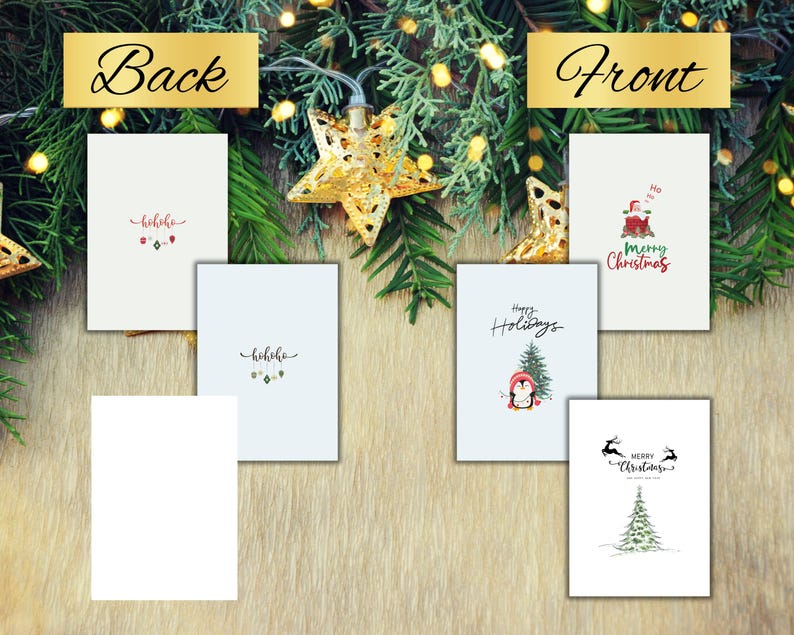 Printable Christmas Card Bundle - Etsy