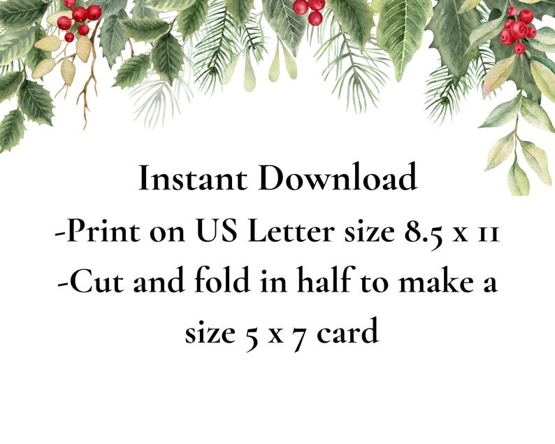 Printable Christmas Card Bundle - Etsy