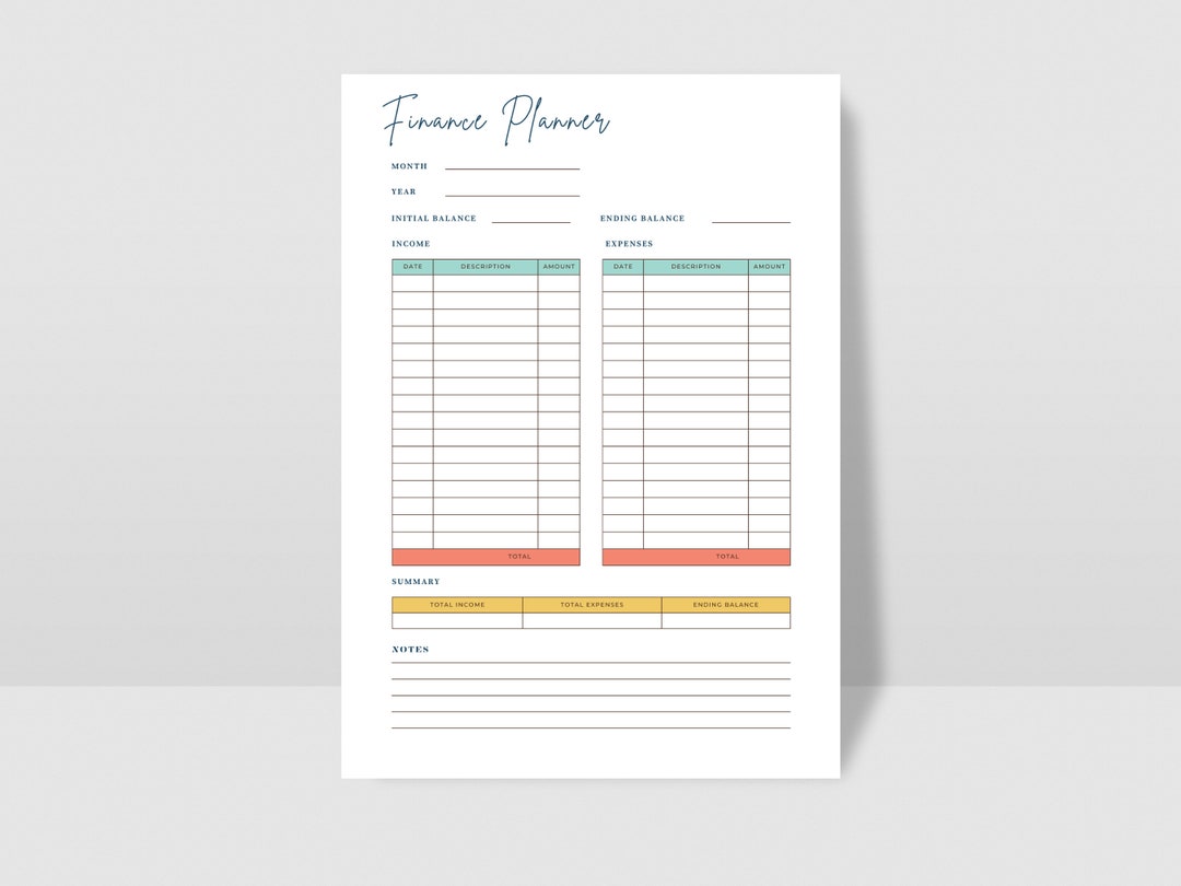 Vibrant Fun Colors Budget Planner Printable | Playful Finance Tracker ...