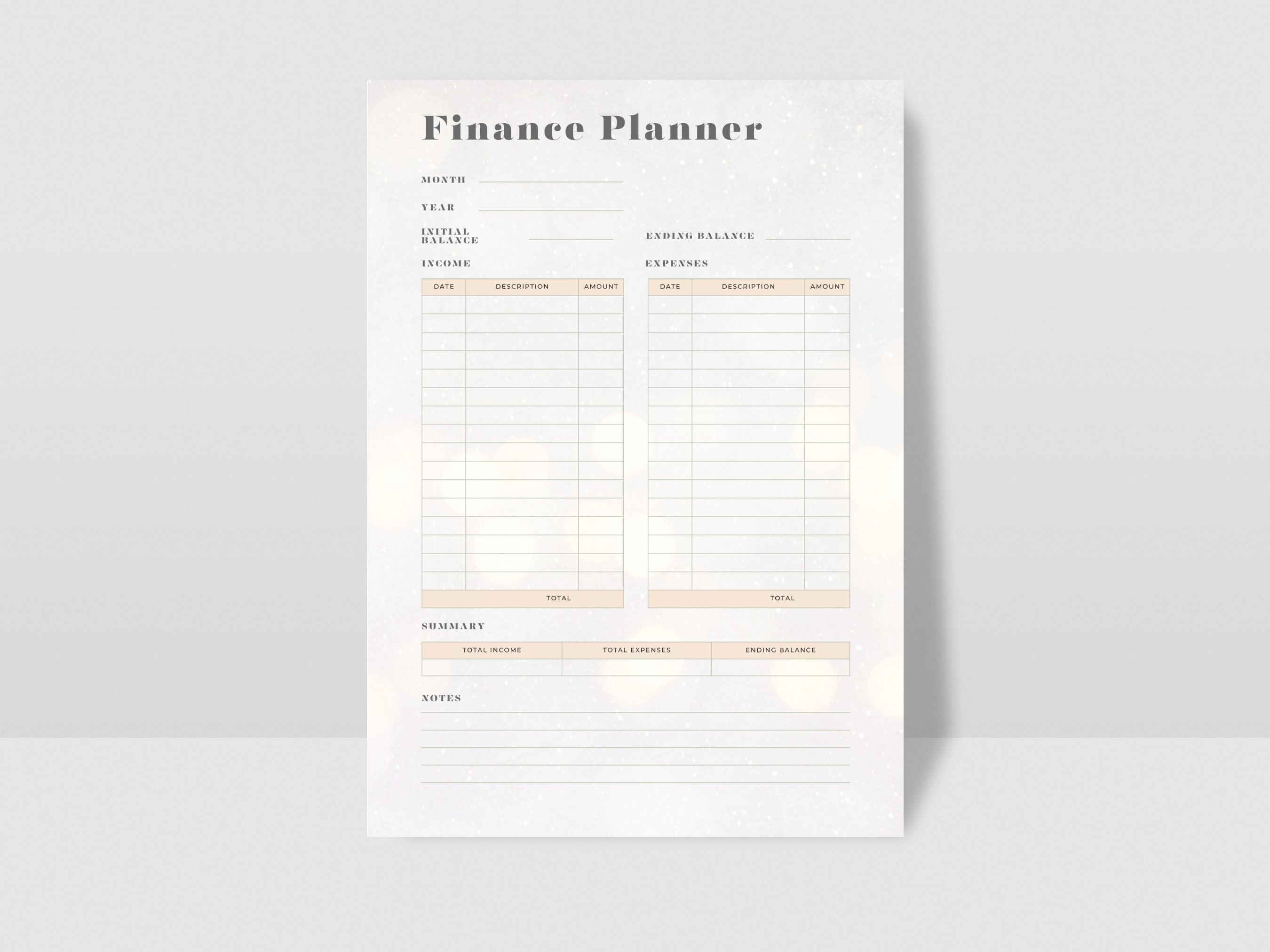 Sparkly Grey and Peach Budget Planner Printable | Glamorous Finance ...