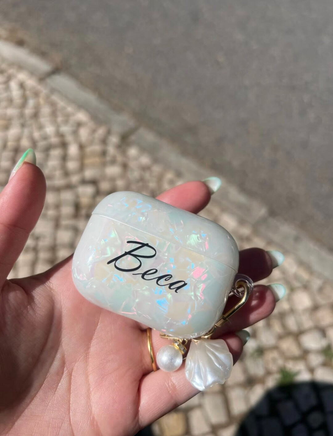 Cute Holographic Shell Custom Name AirPod Case,personalized AirPod Pro ...