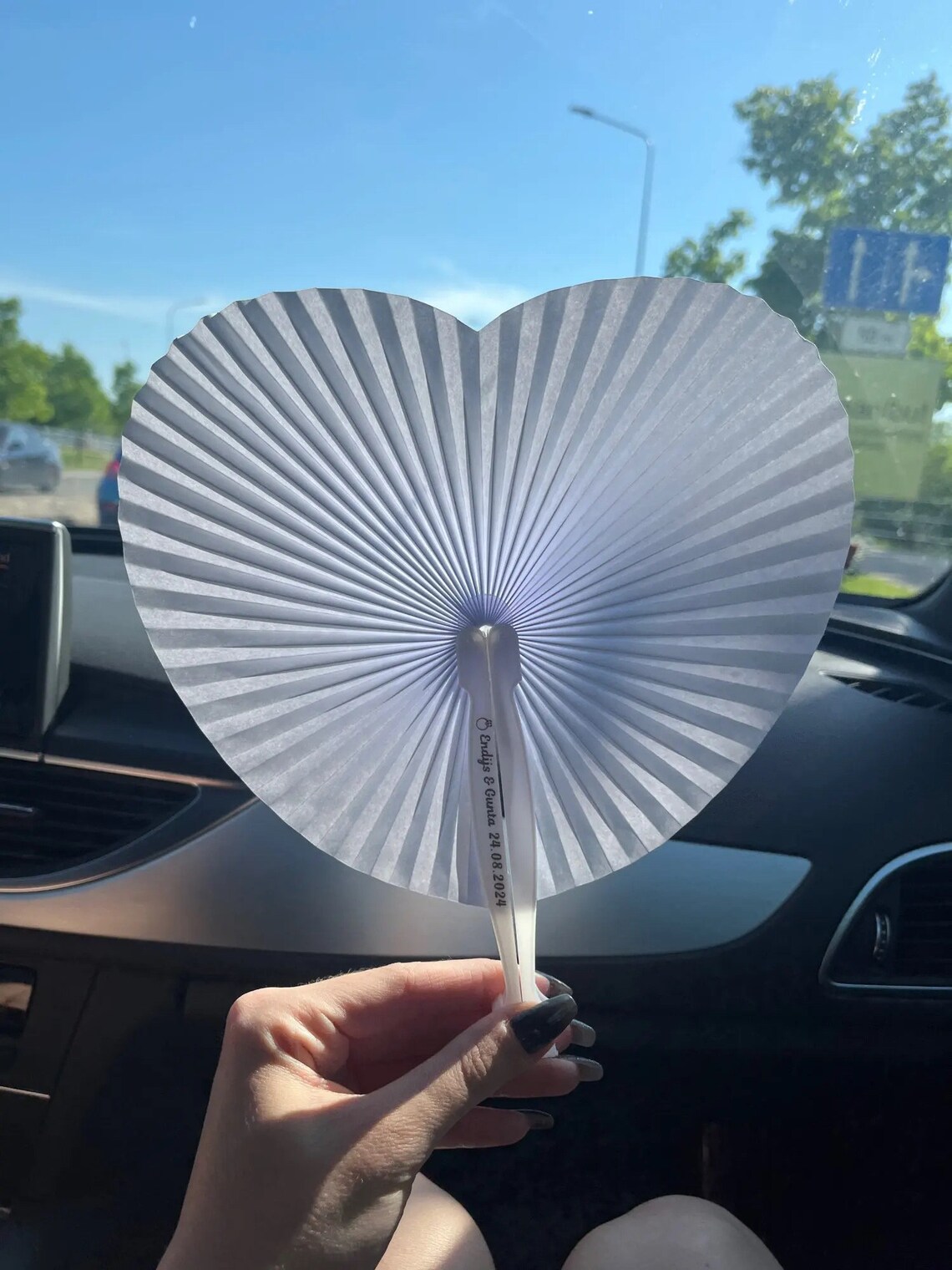 Personalized Hand Fan Wedding , Heart Hand Fan Folding, Wedding Hand ...