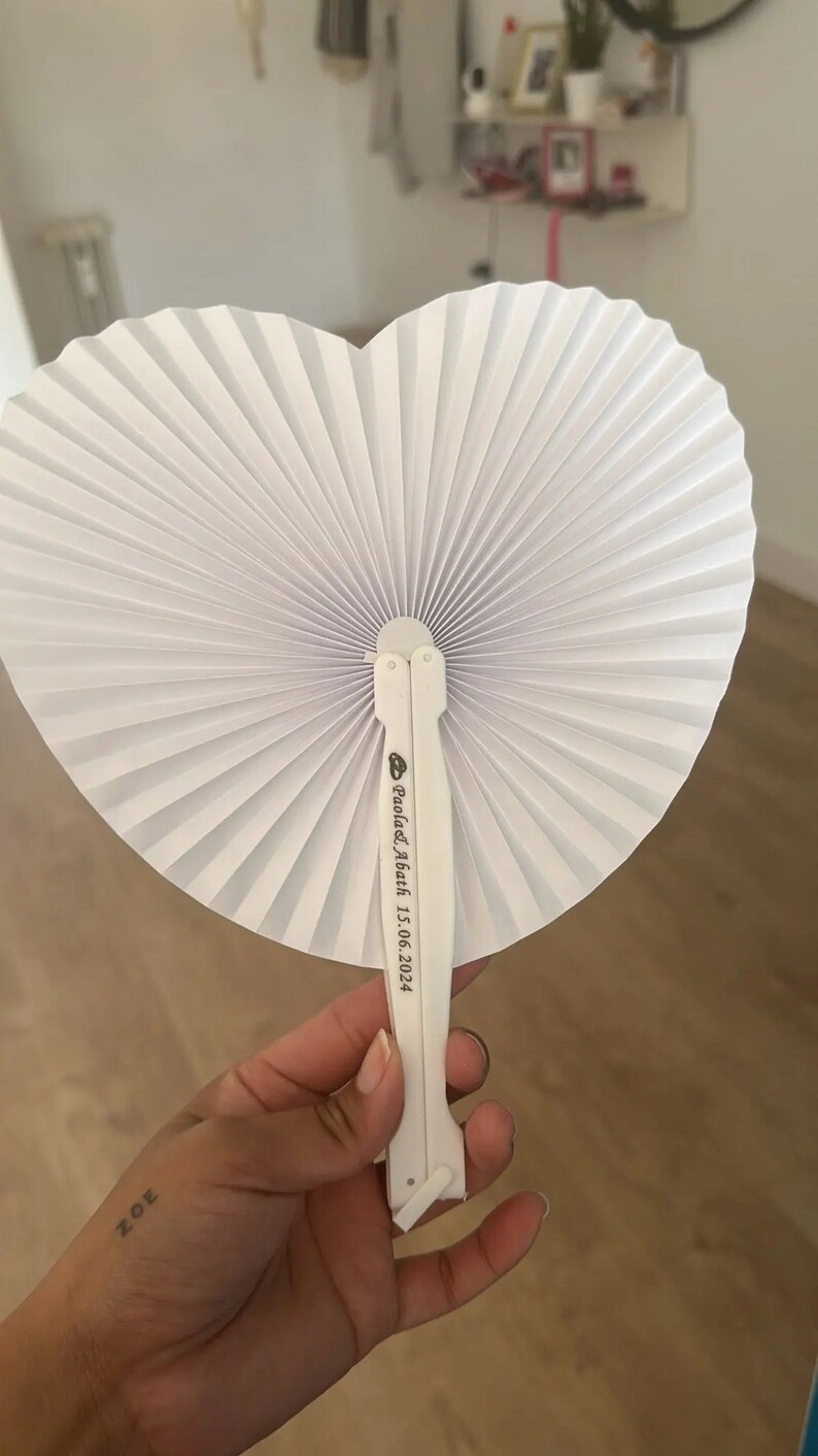 Personalized Hand Fan Wedding , Heart Hand Fan Folding, Wedding Hand ...