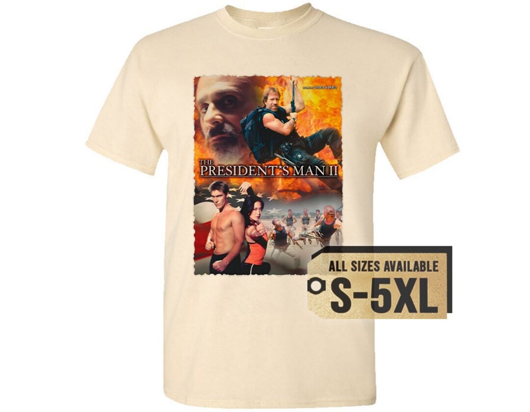 Chuck Norris the President's Man 2 V2 Natural White Gray Vintage Men T ...