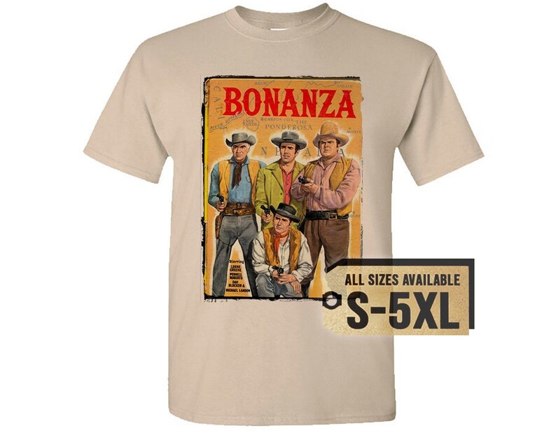 Bonanza Western Television Series V3 Natural White Gray Vintage Men T ...