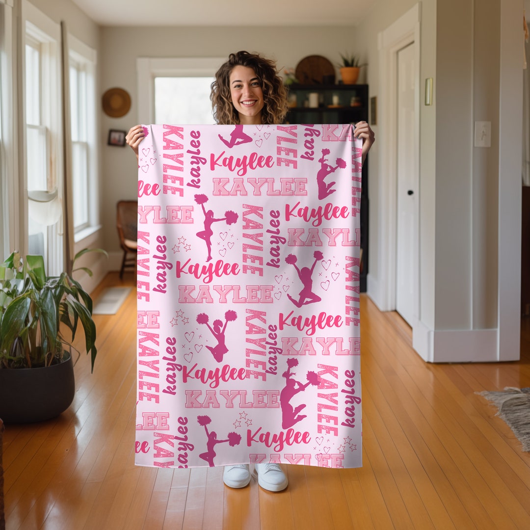 Cheer Blanket,personalized Cheer Blanket,custom Cheer Blanket,repeating ...