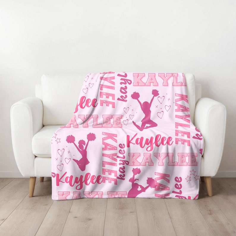 Cheer Blanket,personalized Cheer Blanket,custom Cheer Blanket,repeating ...