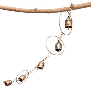Golden Rings Wind Chime, 27” Rustic Bronze Melodious Windchime for ...