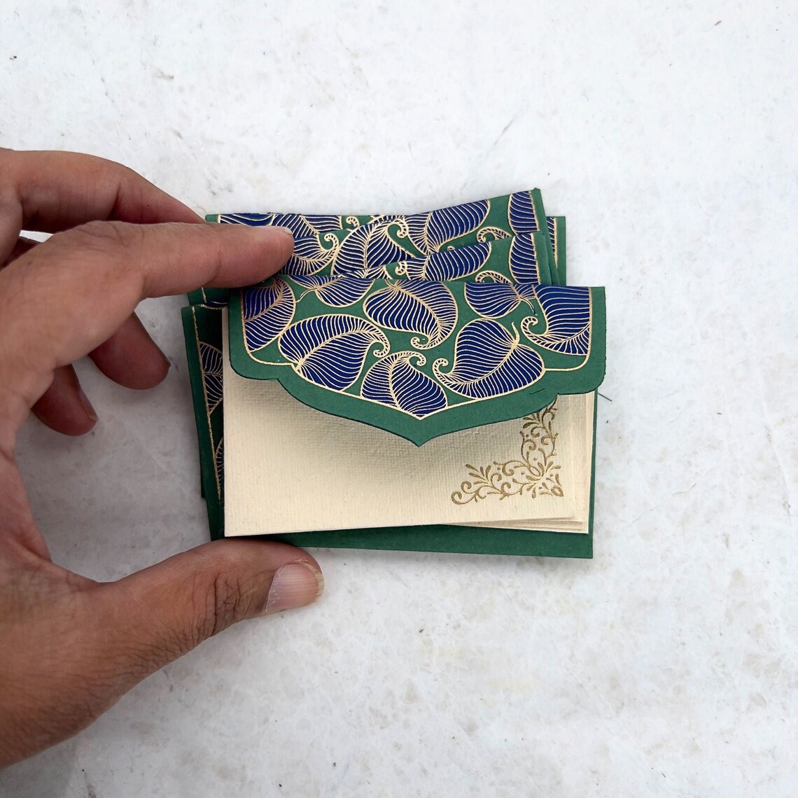 Mini Gift Tags Blue Leaves - Etsy