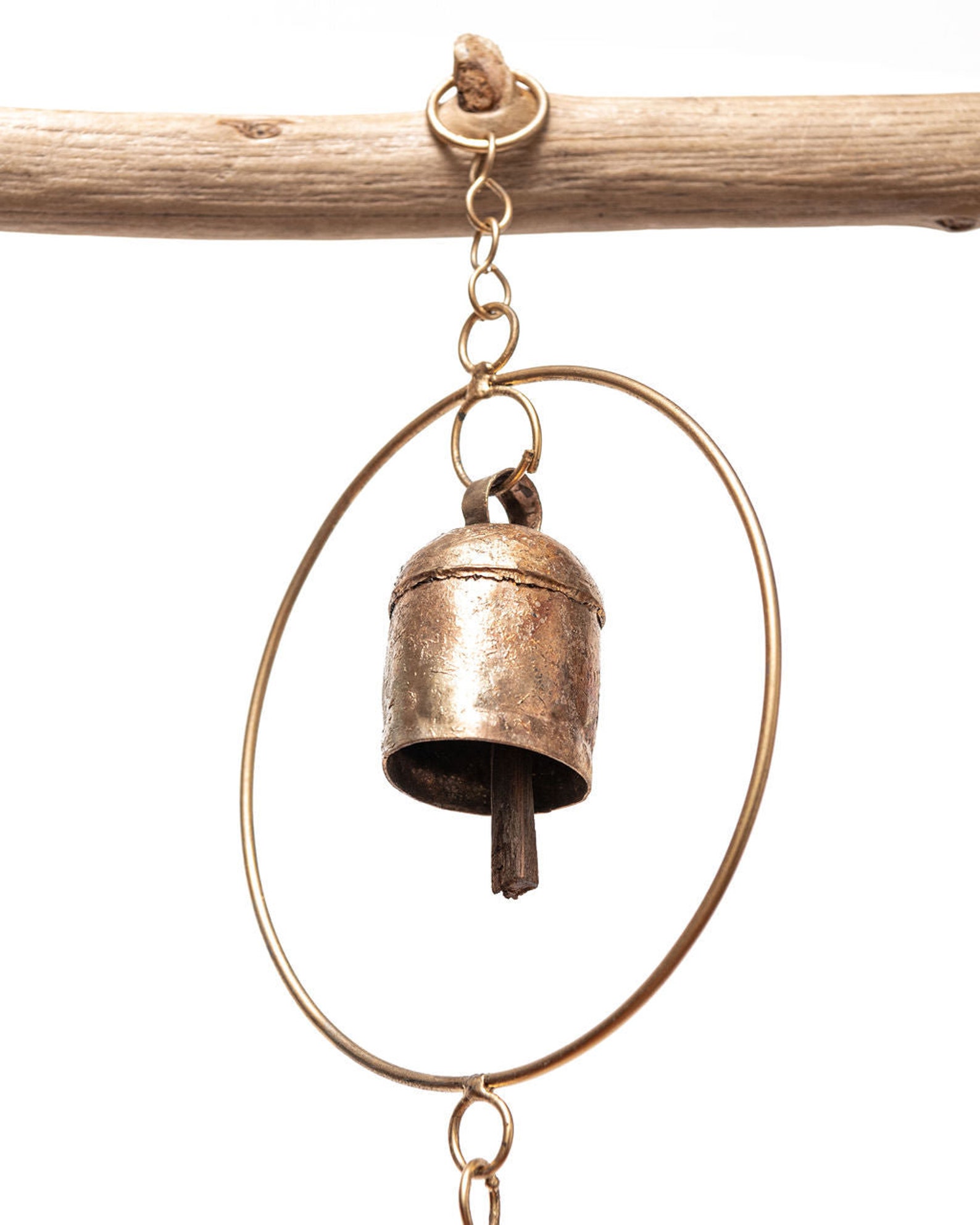 Golden Rings Desert Bell Chime: Handmade Indian Metalwork Golden Rings ...