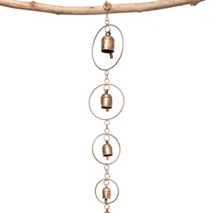 Golden Rings Wind Chime, 27” Rustic Bronze Melodious Windchime for ...