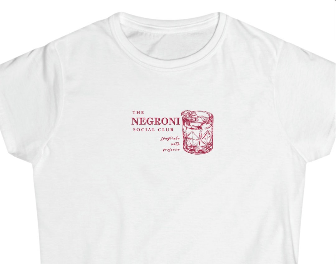 Negroni Baby Tee, Signature Cocktail Shirt, Aesthetic Graphic T Shirt ...