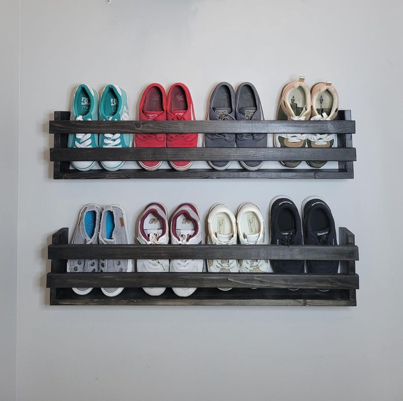 35 Inch Floating Shoe Rack, Shoe Storage - Etsy