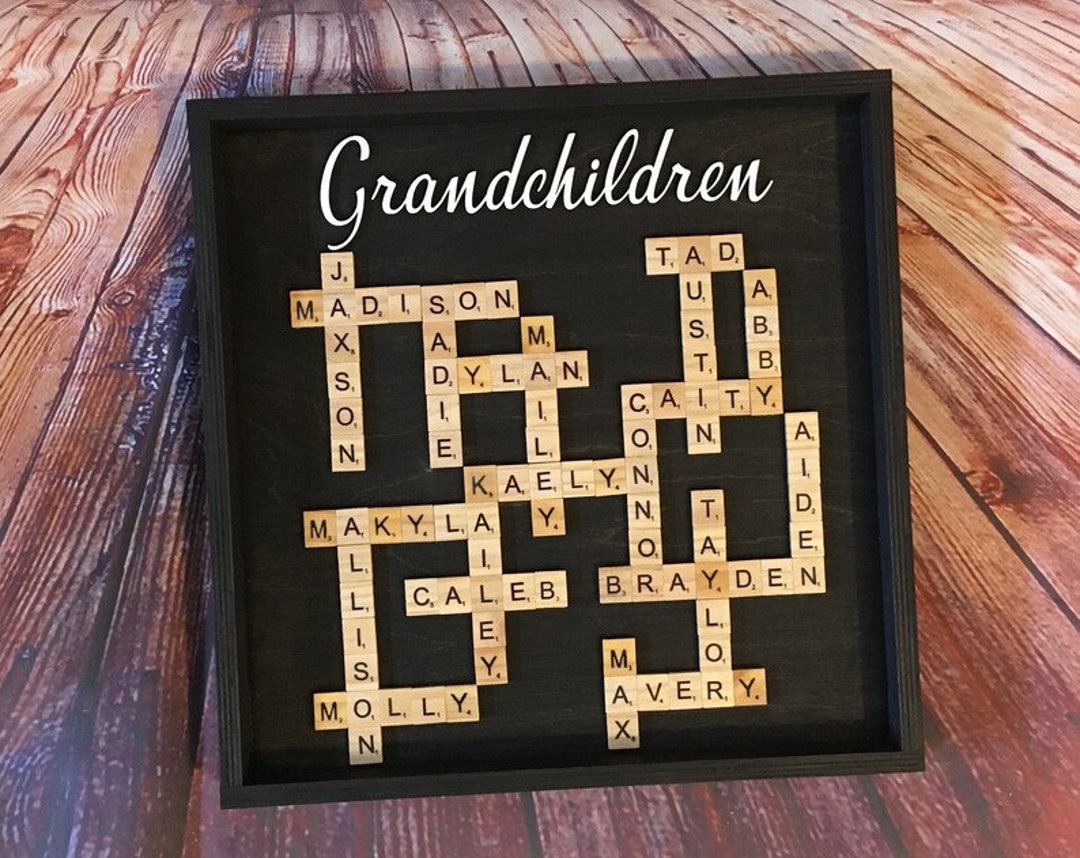 Personalized Scrabble Tile Box Frame, Scrabble Word Tile Crossword Art Name Frame Wedding ...