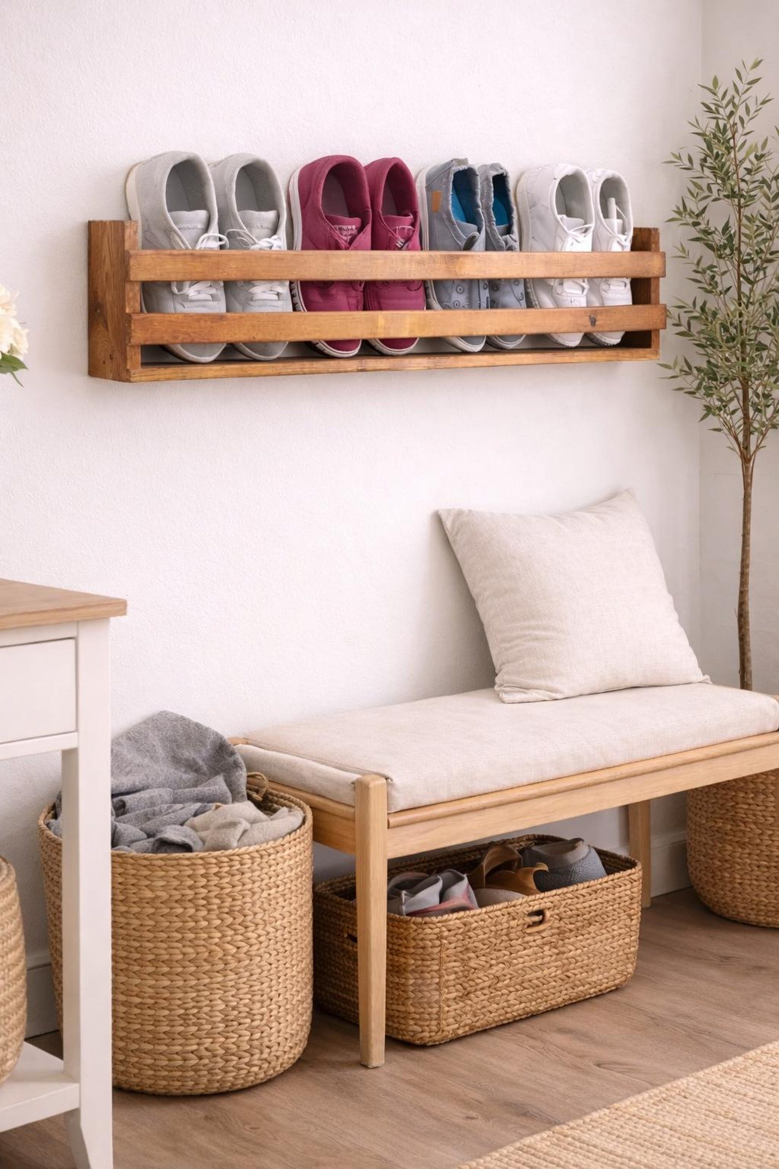 35 Inch Floating Shoe Rack, Shoe Storage - Etsy