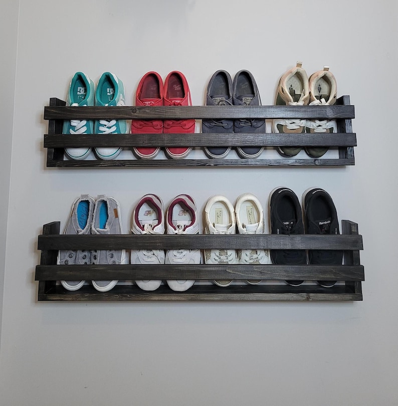 35 Inch Floating Shoe Rack, Shoe Storage - Etsy