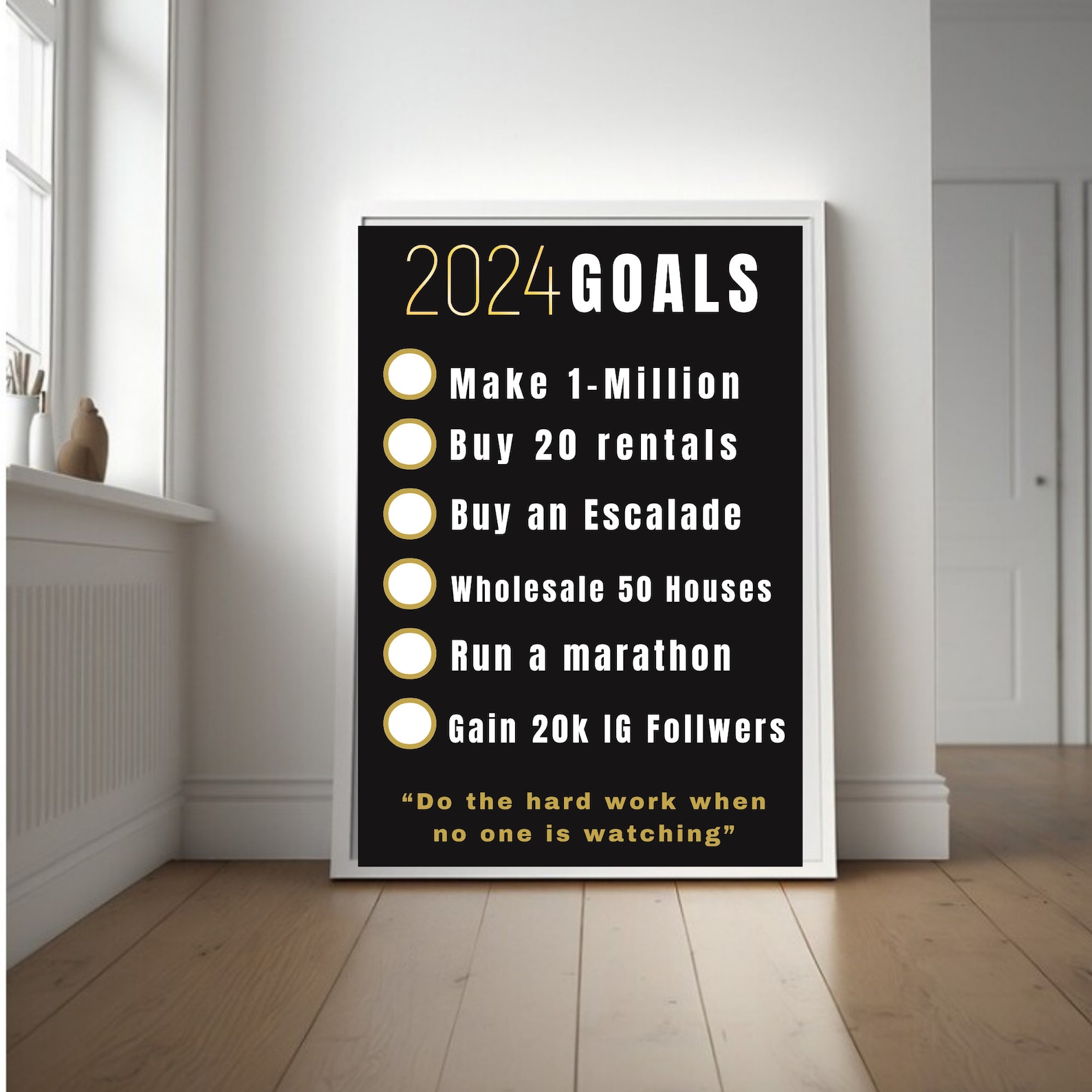 2024 Goal Checklist L Goal Check List Download L Men's Office Poster L ...