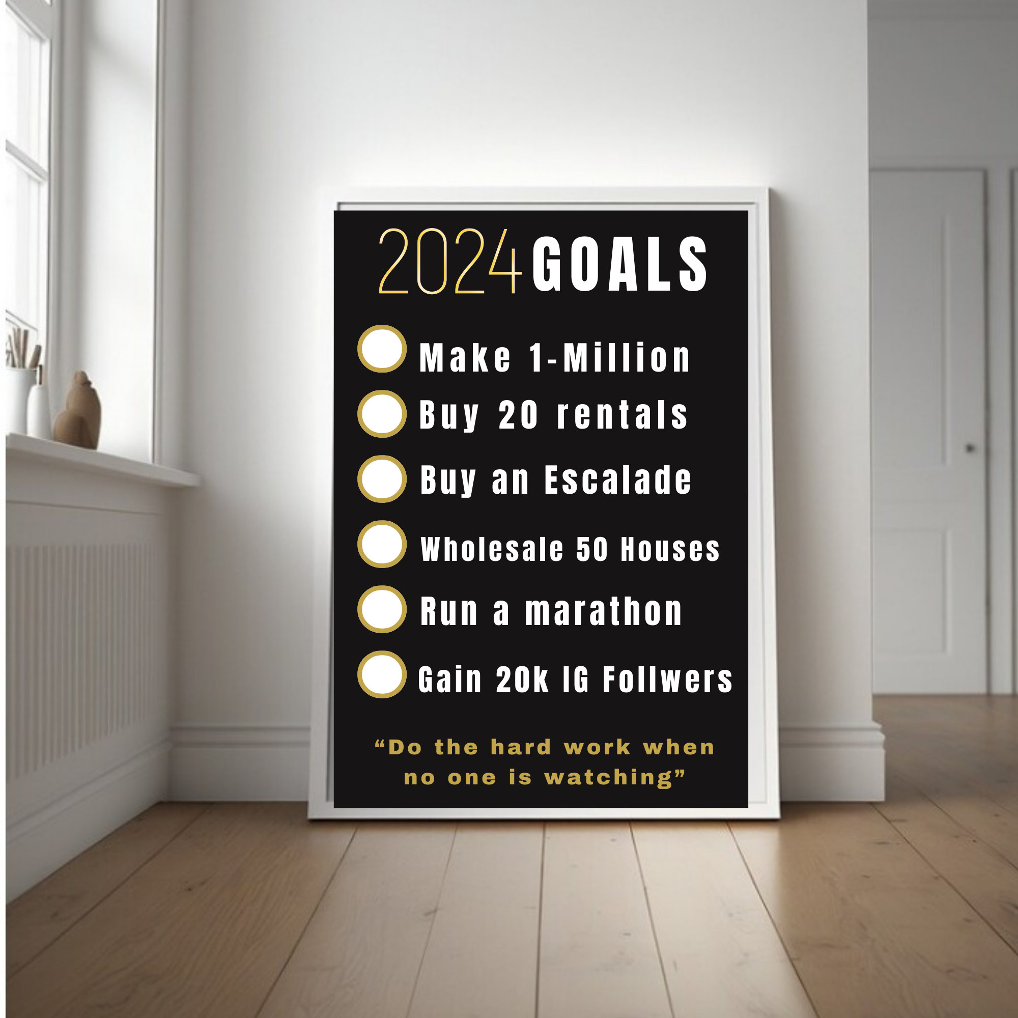 2024 Goal Checklist L Goal Check List Download L Men's Office Poster L ...