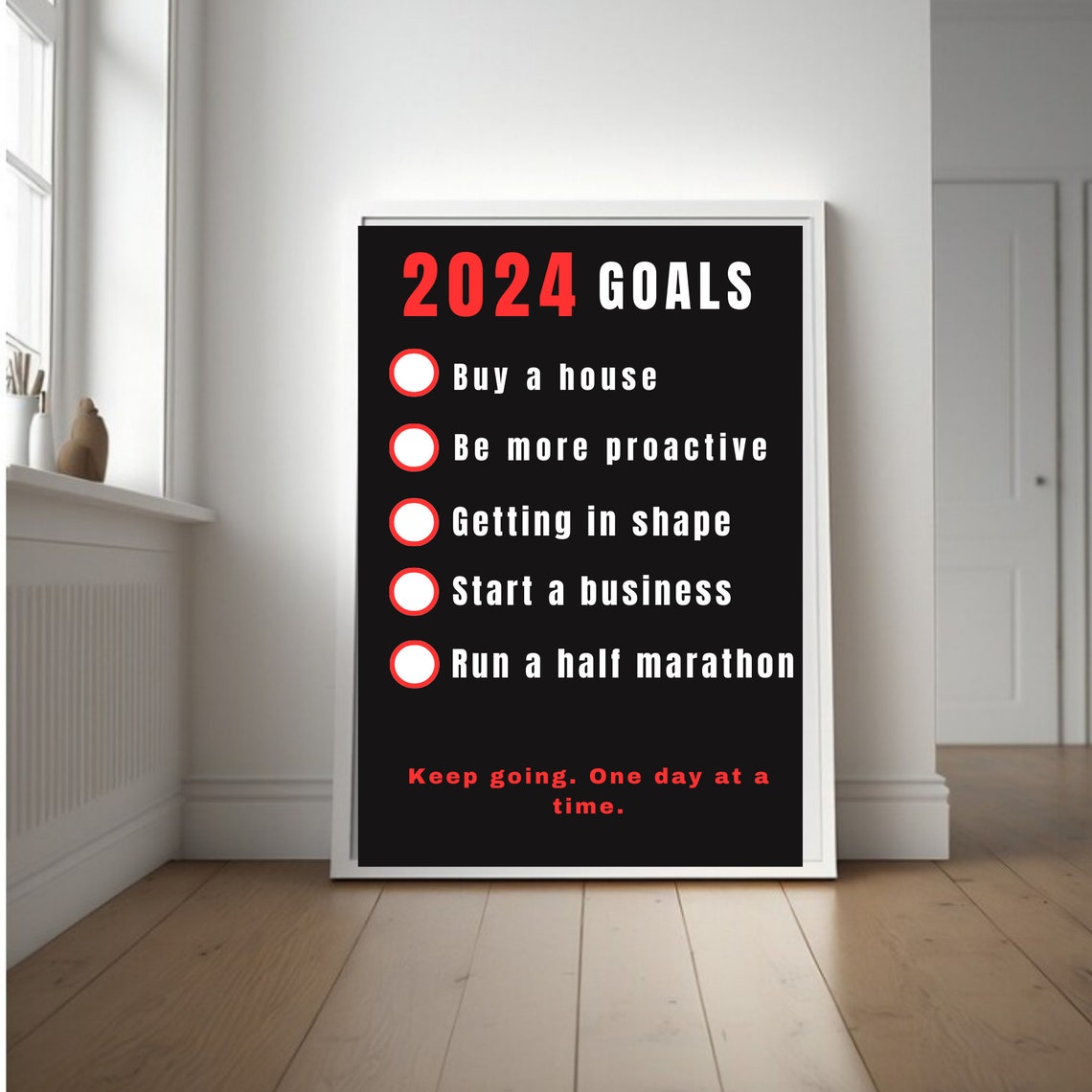 2024 Goal Checklist Poster L Men's Goal Poster for Office L Goal ...