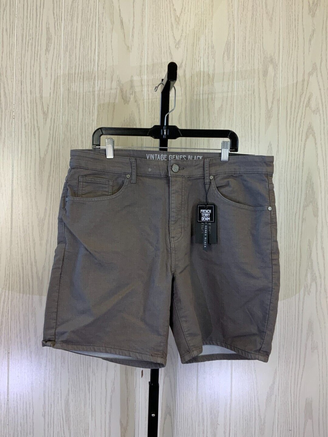 Vintage Genes Black Slim Fit French Terry Shorts, Men's Size 36W NEW ...