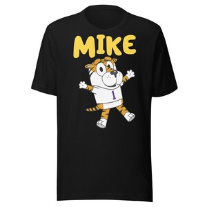 Mike the Tiger Bluey Short Sleeve T-shirt LSU Tigers Adult Shirt - Etsy