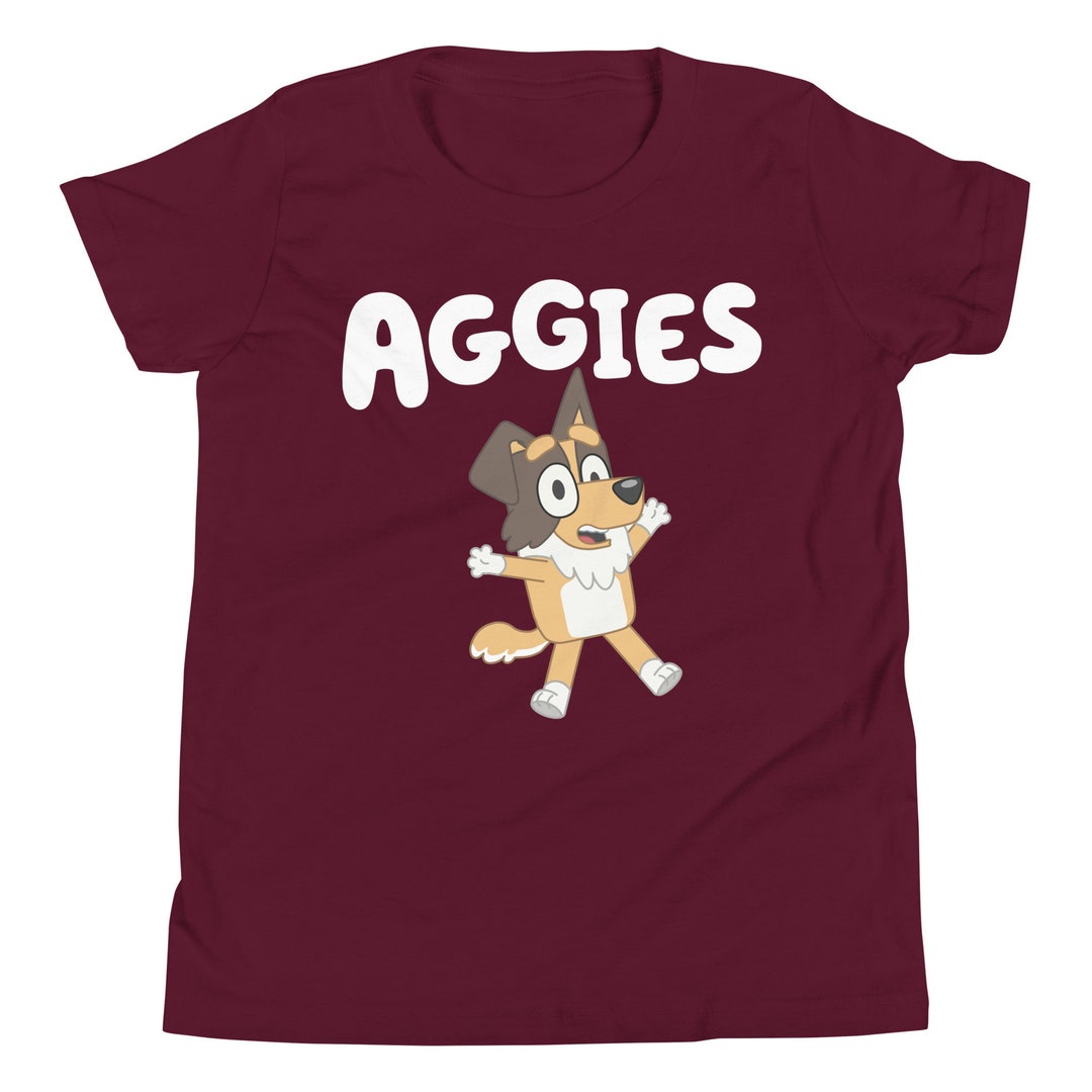 Youth Aggies Reveille Bluey Short Sleeve T-shirt Texas A&M Aggies Kids ...