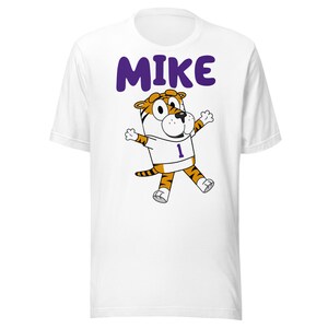 Mike the Tiger Bluey Short Sleeve T-shirt LSU Tigers Adult Shirt - Etsy