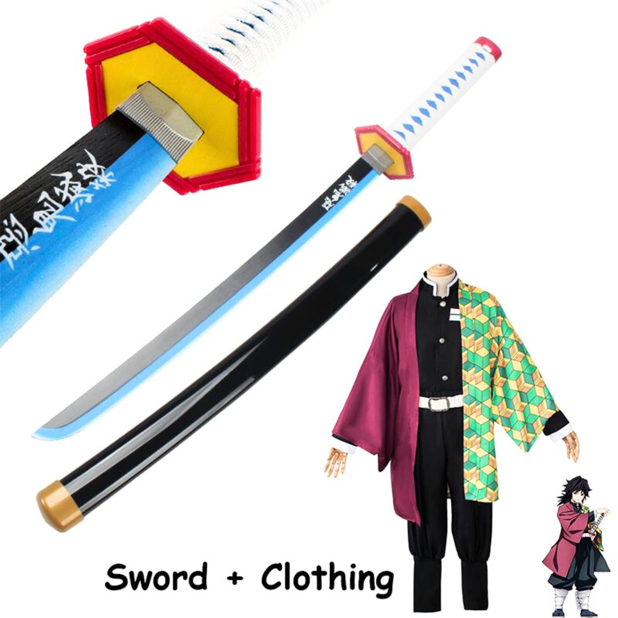 Demon Slayer 80cm Sword With Cosplay Suits Tanjirou, Zenitsu, Kanroji ...
