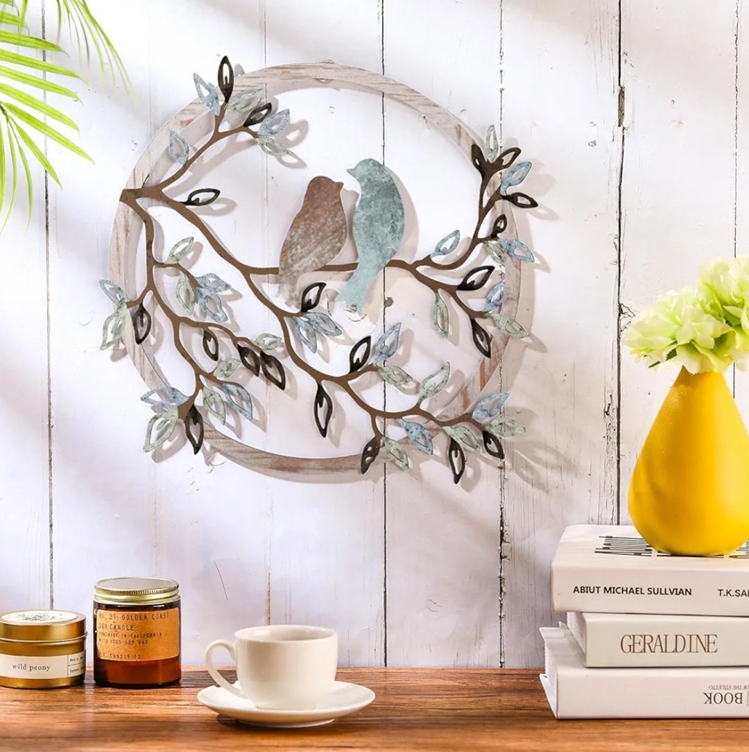 Metal Wall Art Bird on Tree Branch Bird Silhouette Decor - Etsy