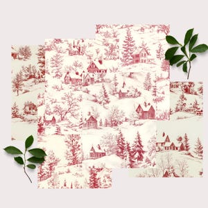 Classic Red Toile Holiday Print Pack: 23 Seamless Vintage Patterns ...