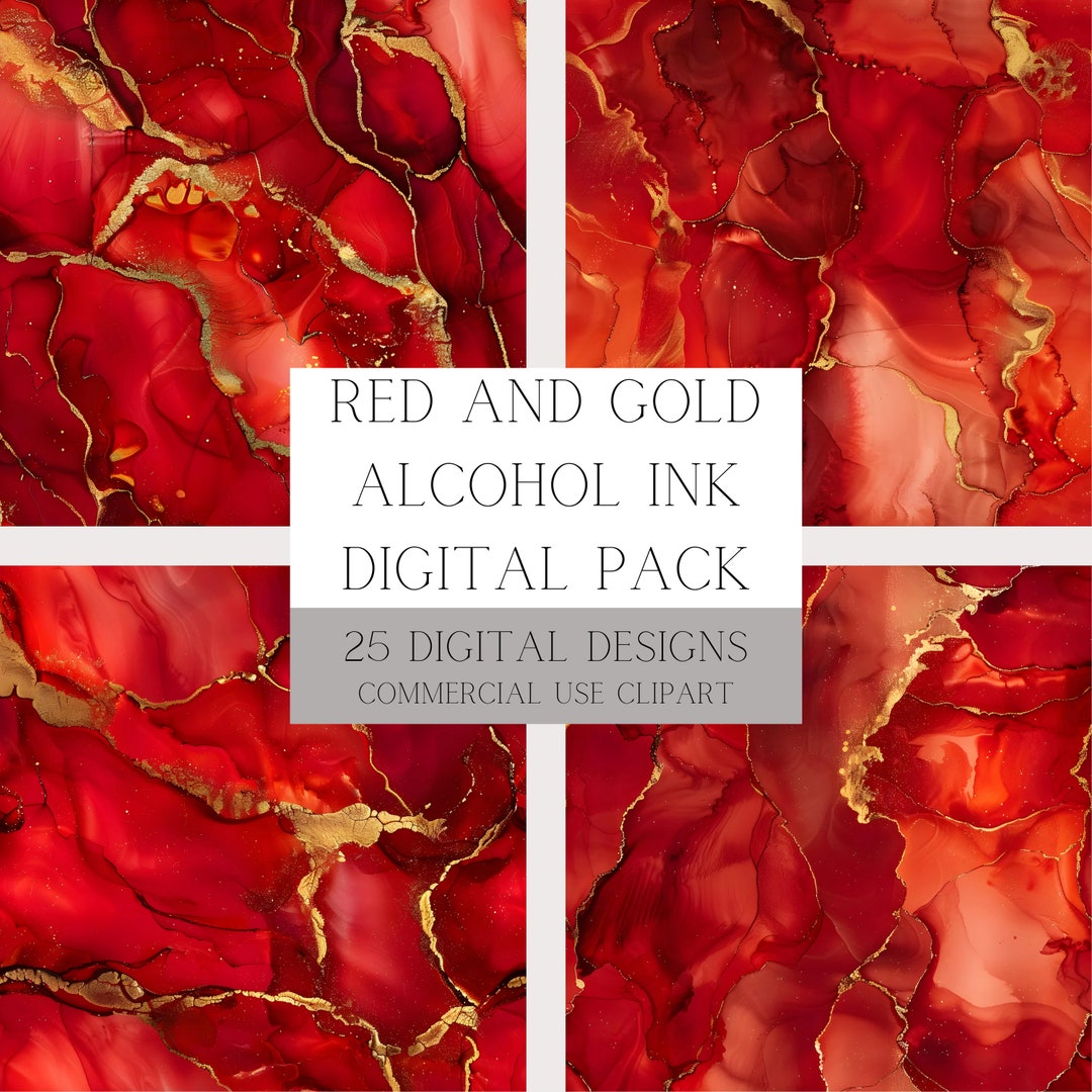 Red Alcohol Ink Seamless Patterns Digital Paper Download - Etsy