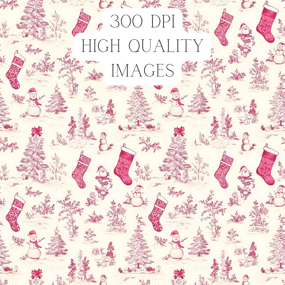 Classic Red Toile Holiday Print Pack: 16 Seamless Vintage Patterns ...