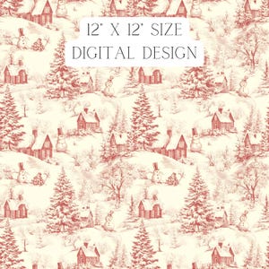 Classic Red Toile Holiday Print Pack: 16 Seamless Vintage Patterns ...