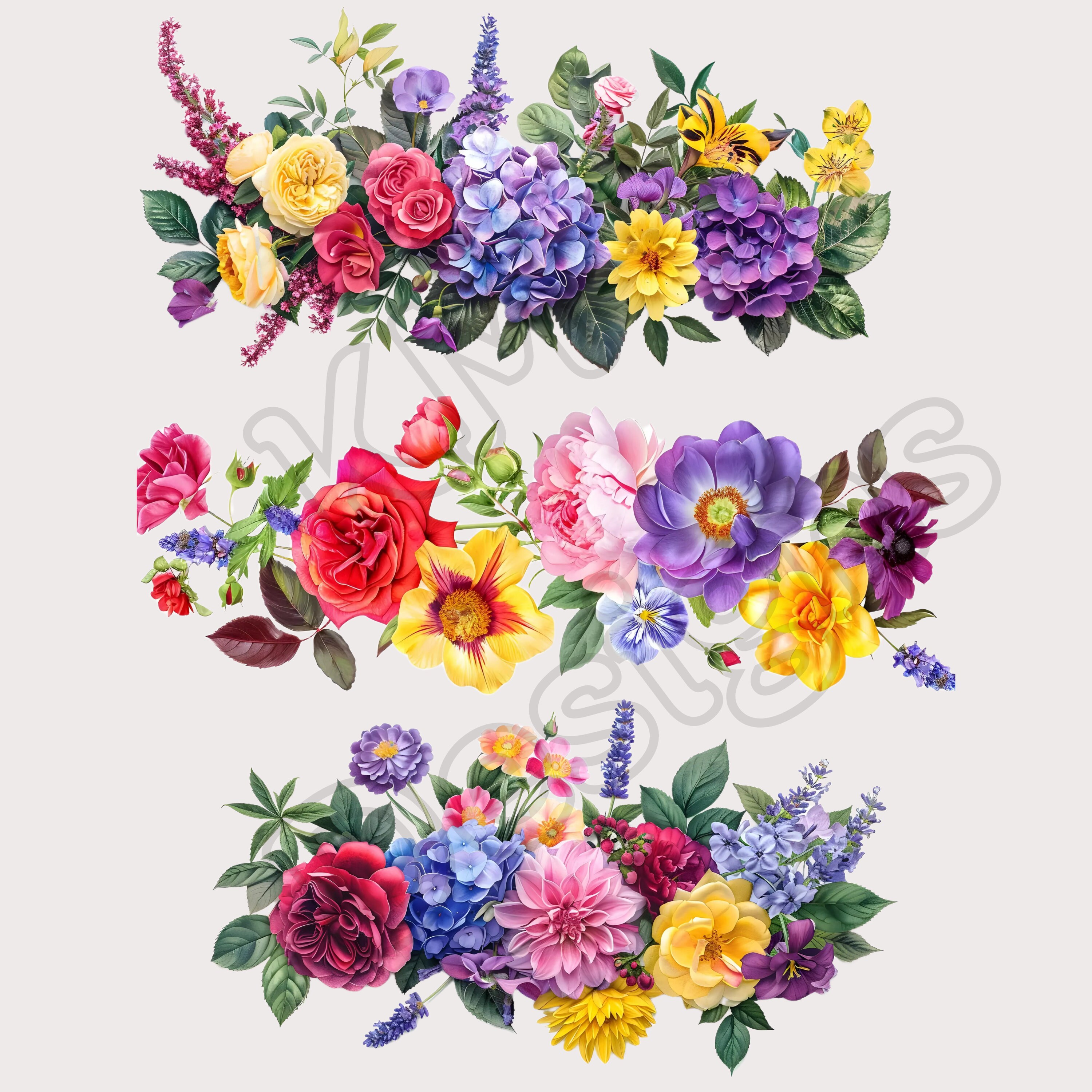 Colourful Flowers Clipart Pack High Quality Images Floral Arrangements ...